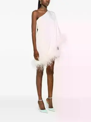 ALESSANDRO LEGORA Boa Feather-trim Mini Dress