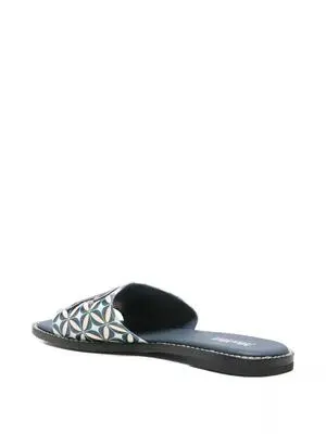 Max Mara Geometric-print Logo-patch Sandals