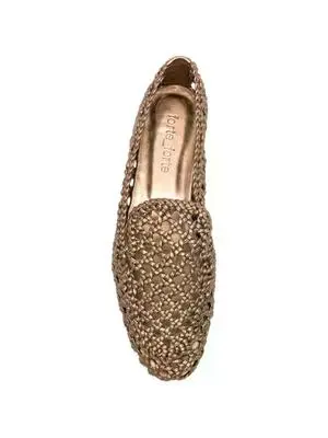 FORTE_FORTE Woven Metallic Leather Flat Pumps