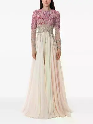 DINA MELWANI Hand-embroidered Crystal Gown