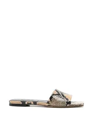 AeydĒ Anna Snakeskin Sandals - Neutrals