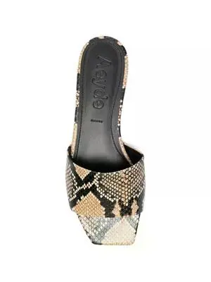 AeydĒ Anna Snakeskin Sandals - Neutrals