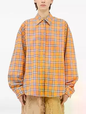 MSGM Ruffled Check Shirt