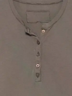 PRIVATE 0204 Buttoned Henley T-shirt - Brown