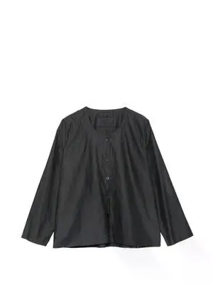 PRIVATE 0204 Buttoned Collarless Blouse