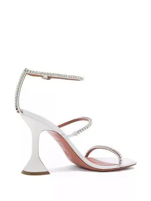 Amina Muaddi 95mm Gilda Sandals - White