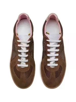 MAISON MARGIELA Replica Suede And Mesh Lace-up Sneakers - Brown