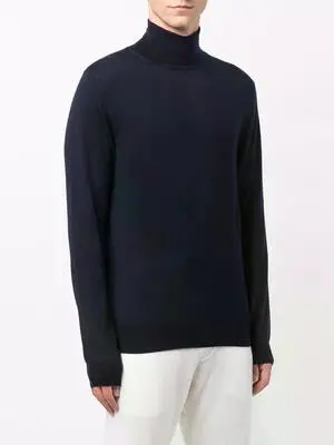 Fedeli Roll-neck Knitted Jumper - Blue