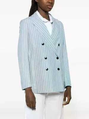 MY MYTHS Striped Double-breasted Blazer