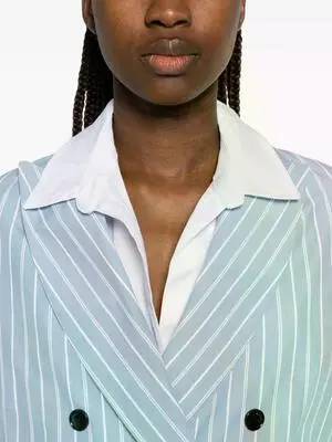 MY MYTHS Striped Double-breasted Blazer