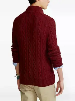 Polo Ralph Lauren Cable Knit Zip Sweater - Red