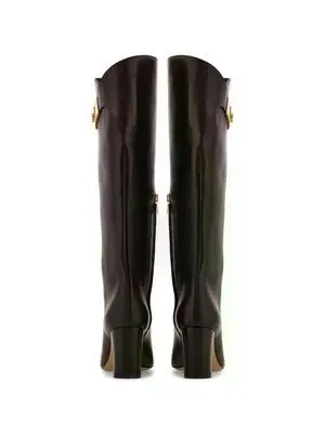 FERRAGAMO Hug Buckle Knee High Boots - Brown