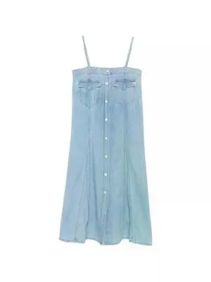 Ag Buttoned Pocket Dress - Blue