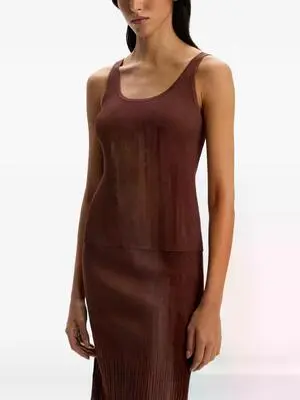 12 STOREEZ Ribbed-knit Tank Top - Brown
