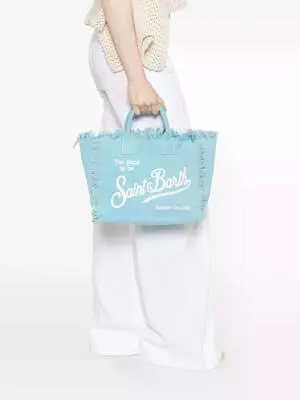 MC2 SAINT BARTH Colette Fringe-trim Tote - Blue
