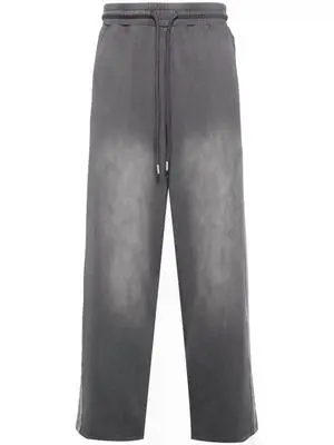 FIVE CM Faded-effect Cotton Track Pants - Grey
