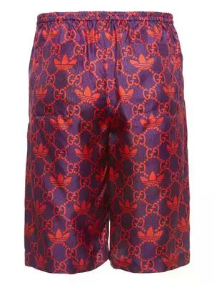Gucci X Adidas All-over Logo Silk Shorts