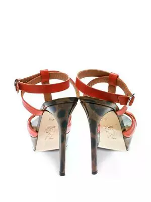GINA Leopard Platform Leather Sandals