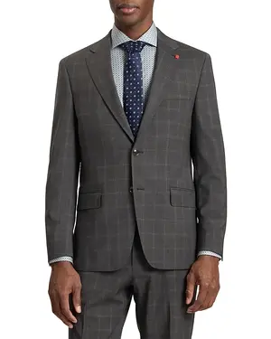 Ted Baker London Wright Plaid Modern Fit Blazer - Grey