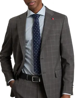 Ted Baker London Wright Plaid Modern Fit Blazer - Grey