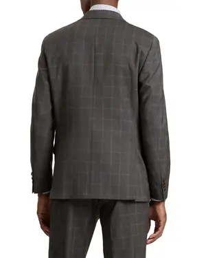 Ted Baker London Wright Plaid Modern Fit Blazer - Grey