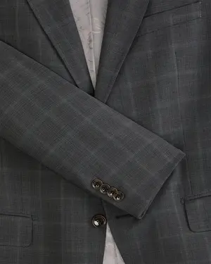 Ted Baker London Wright Plaid Modern Fit Blazer - Grey