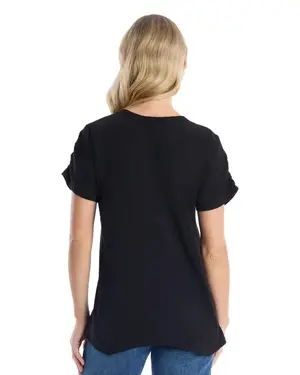 Wilt Deep V-neck Ruched Short-sleeve Tee