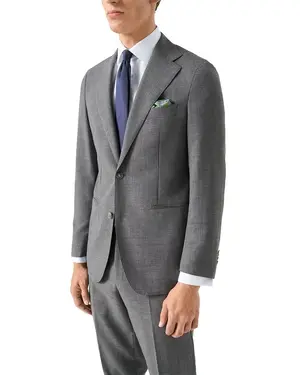 Eton Contemporary Fit Solid Textured Twill Shirt - White