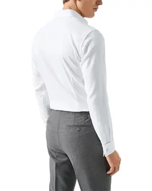 Eton Contemporary Fit Solid Textured Twill Shirt - White