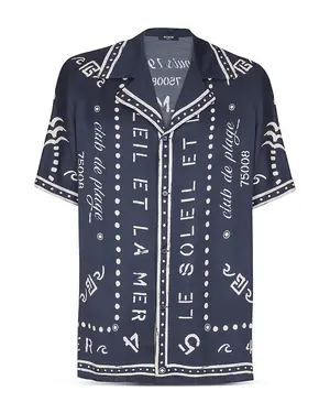 Balmain Club 45 Printed Pyjama Shirt - Navy/multi
