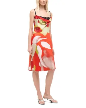 Staud Evangeline Silk Blend Dress - Red Zone