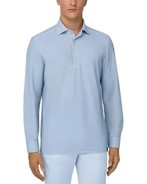 Boggi Milano Regular Fit Structured Polo Shirt - Light Blue