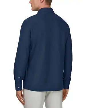 Boggi Milano Regular Fit Structured Polo Shirt - Navy Blue