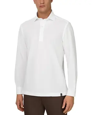 Boggi Milano Regular Fit Structured Polo Shirt - White