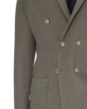 Boggi Milano Regular Fit Double Breasted Jacket - Mud