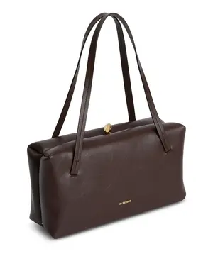 JIL SANDER Goji Pillow Small Leather Handbag - Chocolate