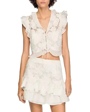 Sandro Cropped Blouses