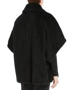 Max Mara Alpaca, Wool & Silk Teddy Poncho Jacket