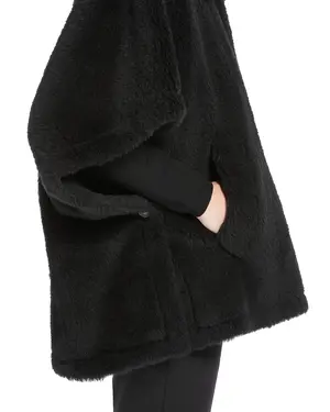 Max Mara Alpaca, Wool & Silk Teddy Poncho Jacket