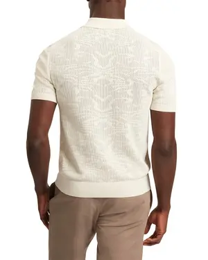 Ted Baker London Jorien Short Sleeve Crochet Stitch Button Through Shirt