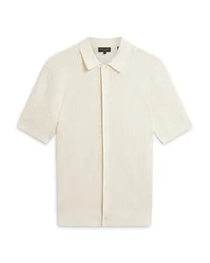 Ted Baker London Jorien Short Sleeve Crochet Stitch Button Through Shirt