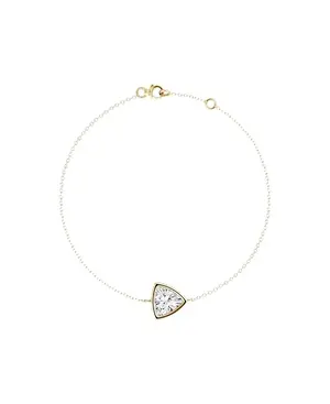 VRAI Bezel Solitaire Bracelet With 0.5ctw Trillion Lab Grown Diamond - Gold