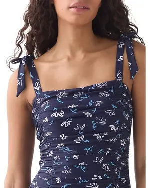 Kate Spade New York Shirred One Piece Swimsuit