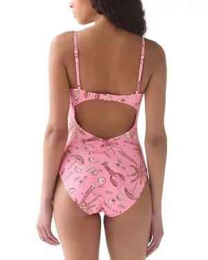 Kate Spade New York Ruched One Piece Swimsuit