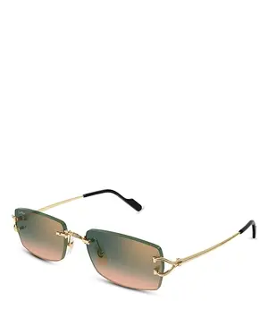 Cartier Rectangular Rimless Sunglasses - Gold