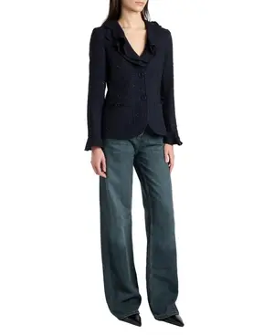 Santorelli Celeste Ruffle Tweed Jacket