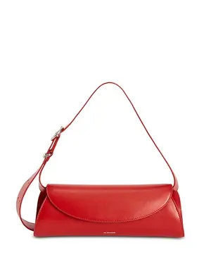 JIL SANDER Cannolo Small Leather Handbag Red