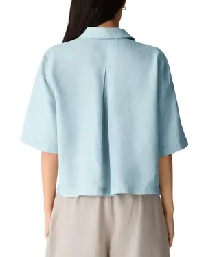 Eileen Fisher Classic Collar Linen Shirt - Breeze