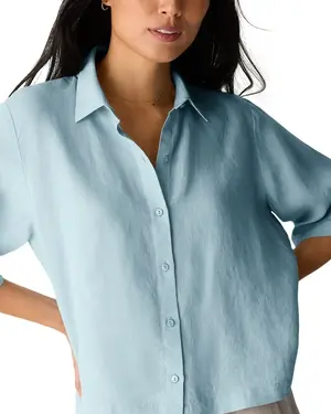 Eileen Fisher Classic Collar Linen Shirt - Breeze
