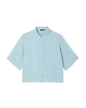 Eileen Fisher Classic Collar Linen Shirt - Breeze